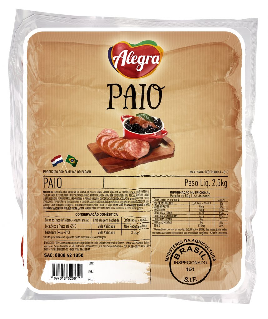 Linguiça Paio - Produtos Alegra
